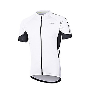 ARSUXEO Men's Short Sleeves Cycling Jersey Bicycle MTB Bike Shirt 636 White Size L