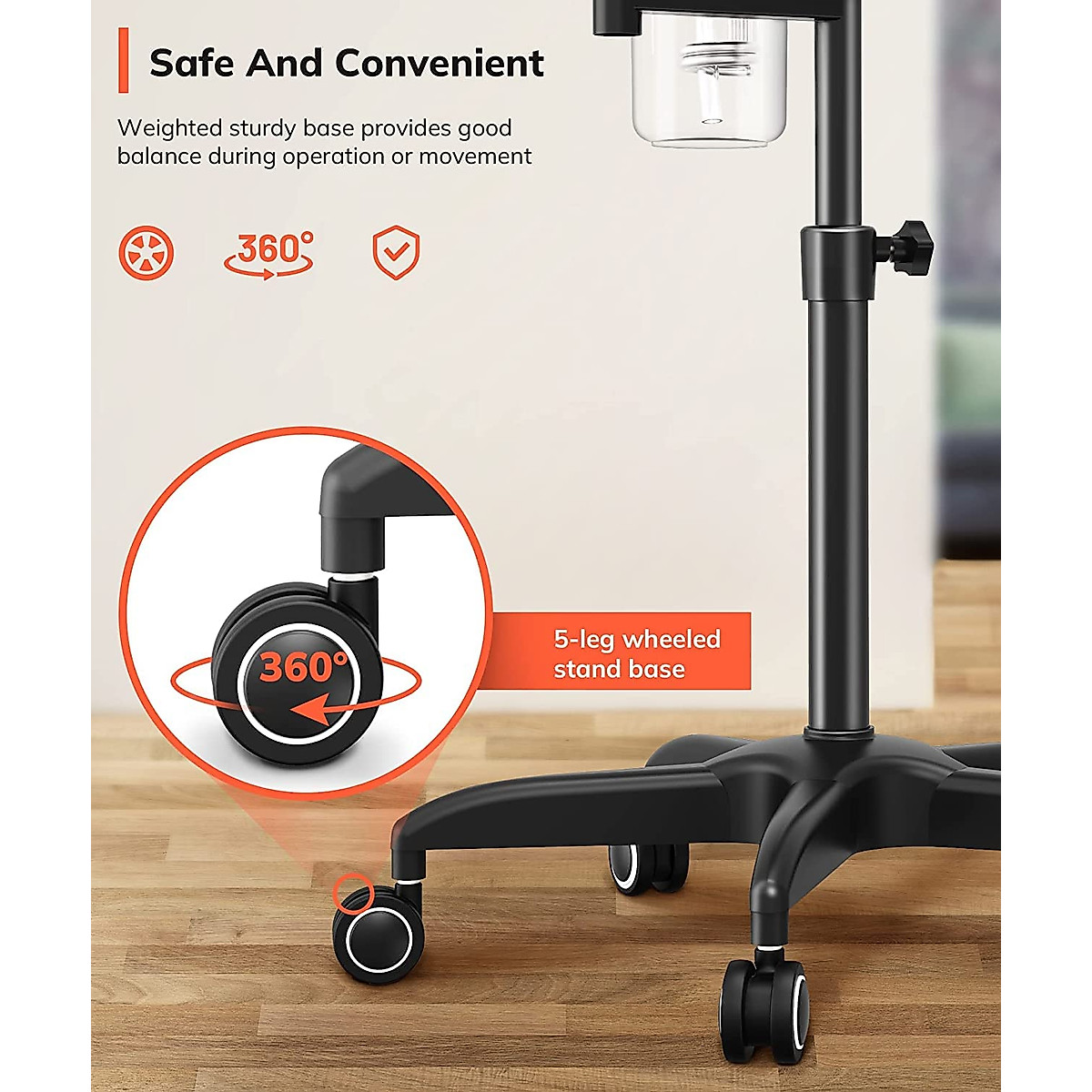 TASALON 2-in-1 Professional Facial Steamer, Hot Ozone Face Steamer for Facial with 5X Magnifying Lamp, Esthetician Steamer for Salon Beauty and Spa Shop, Skin Care Equipment with New Upgrade Wheels