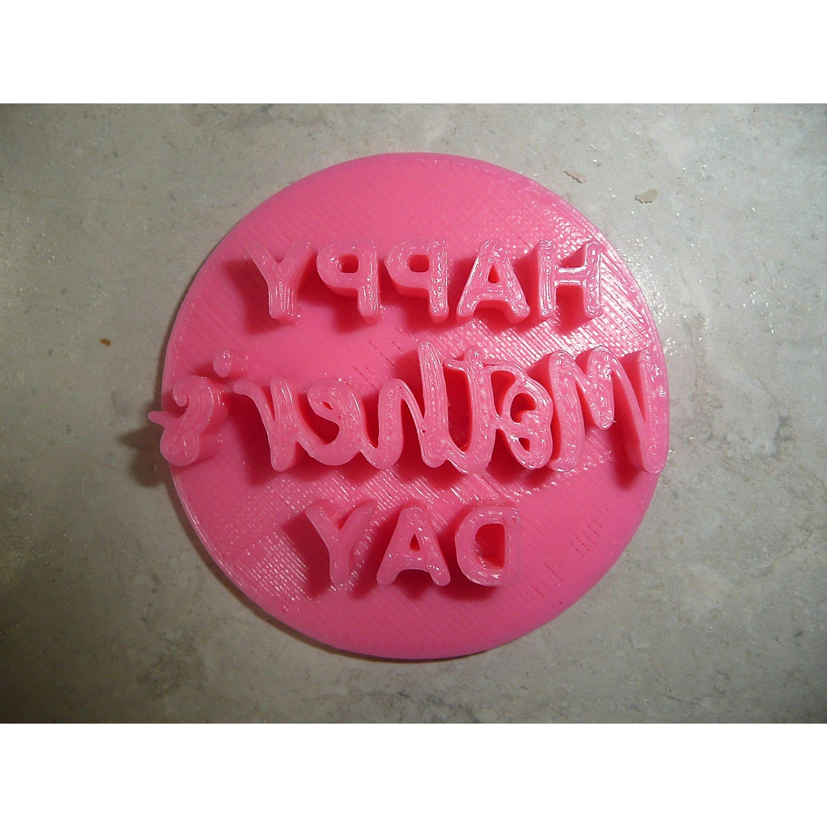 YNGLLC HAPPY MOTHERS DAY WORDS BLOCK SCRIPT FONT MOM MOMMY MAMA COOKIE STAMP EMBOSSER BAKING TOOL 3D PRINTED MADE IN USA PR4195, Pink