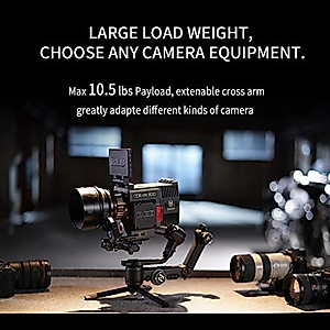 FeiyuTech SCORP PRO Official-Authorized Gimbal Handheld Camera Stabilizer with Remote Handle and OLED Screen for Mirrorless Camera for Sony,Canon,Nikon,Fujifilm,10.5 lb Payload，Without Case