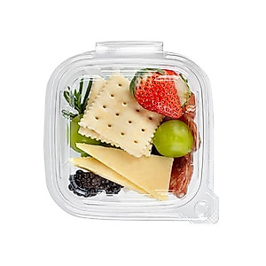 Restaurantware Tamper Tek 8 Ounce Snack Containers 100 Durable Deli Containers - Tamper-Evident Lid Disposable Clear PET Round Containers With Lid For Takeout And Delivery Orders