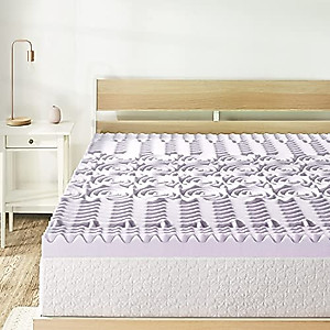 Best Price Mattress Twin Mattress Topper - 3 Inch 5-Zone Memory Foam Bed Topper with Lavender Infused Cooling Mattress Pad, Twin Size