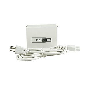 [UL Listed] OMNIHIL White 8 Feet Long AC/DC Power Cord Compatible with KEF LSX