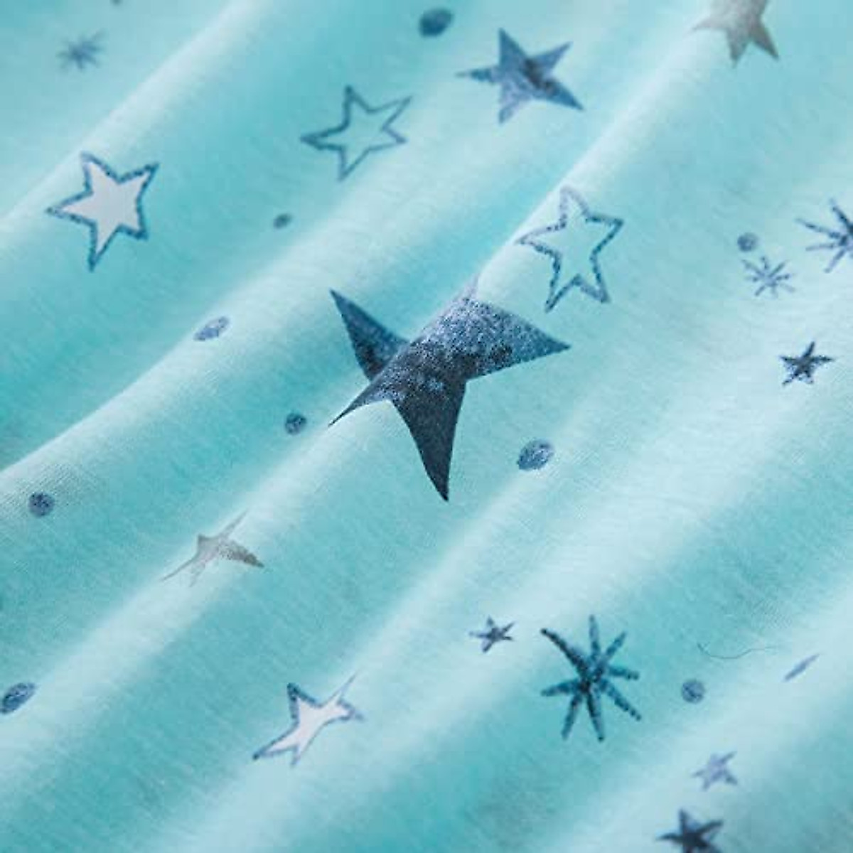 Women Short Sleeve Pajama Set Tops with Capri Pants Cartoon Print Sleep Shirt Two Piece Sleepwear Pj Set Green Star 2XL