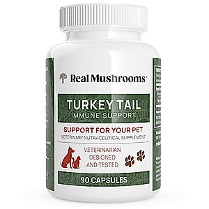 Turkey Tail Pet Support - Dog Multivitamins and Supplements for Immune Support, Gut Health & Wellness - Grain-Free, Gluten-Free, Vet-Approved Dog Supplement (90ct)