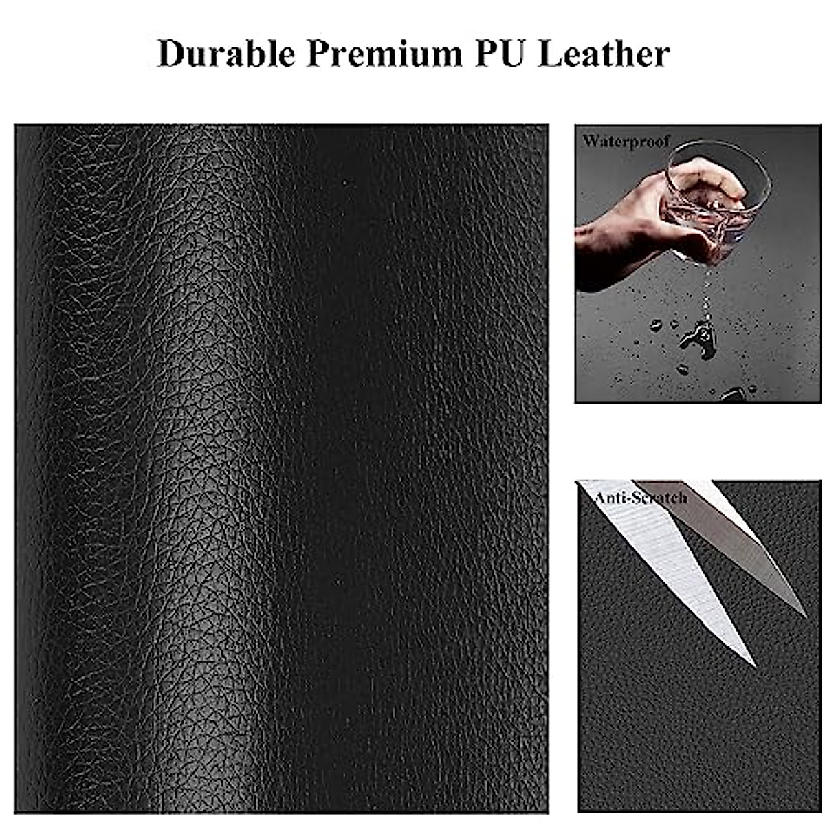 Large Leather Repair Tape (17 X 79 Inch), Self Adhesive Leather Repair Patch, Waterproof, Wear-Resisting, DIY Leather Repair Tape for Sofa, Chair, Car seat, Couches, Handbages, Furniture (Black)