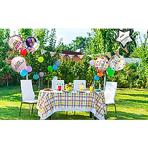 Happy Birthday Foil Balloons Round Mylar Helium Balloon Party Decorations Supplies 6Pcs