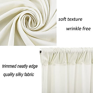 10x10 Ivory Backdrop Curtain for Wedding Parties Wrinkle Free Ivory Photo Curtains Backdrop Drapes Fabric Decoration for Baby Shower Photoshoot 5ft x 10ft,2 Panels