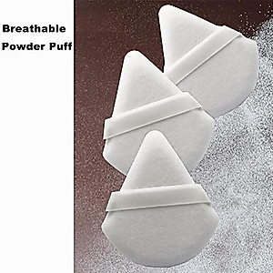 12Pcs Triangle Powder Puff, Soft Powder Puffs for Face Powder, Velour Makeup Puff with Triangle Shape, Easily Get in the Corner of Eyes & Nose, Make Your Skin Looking Flawless