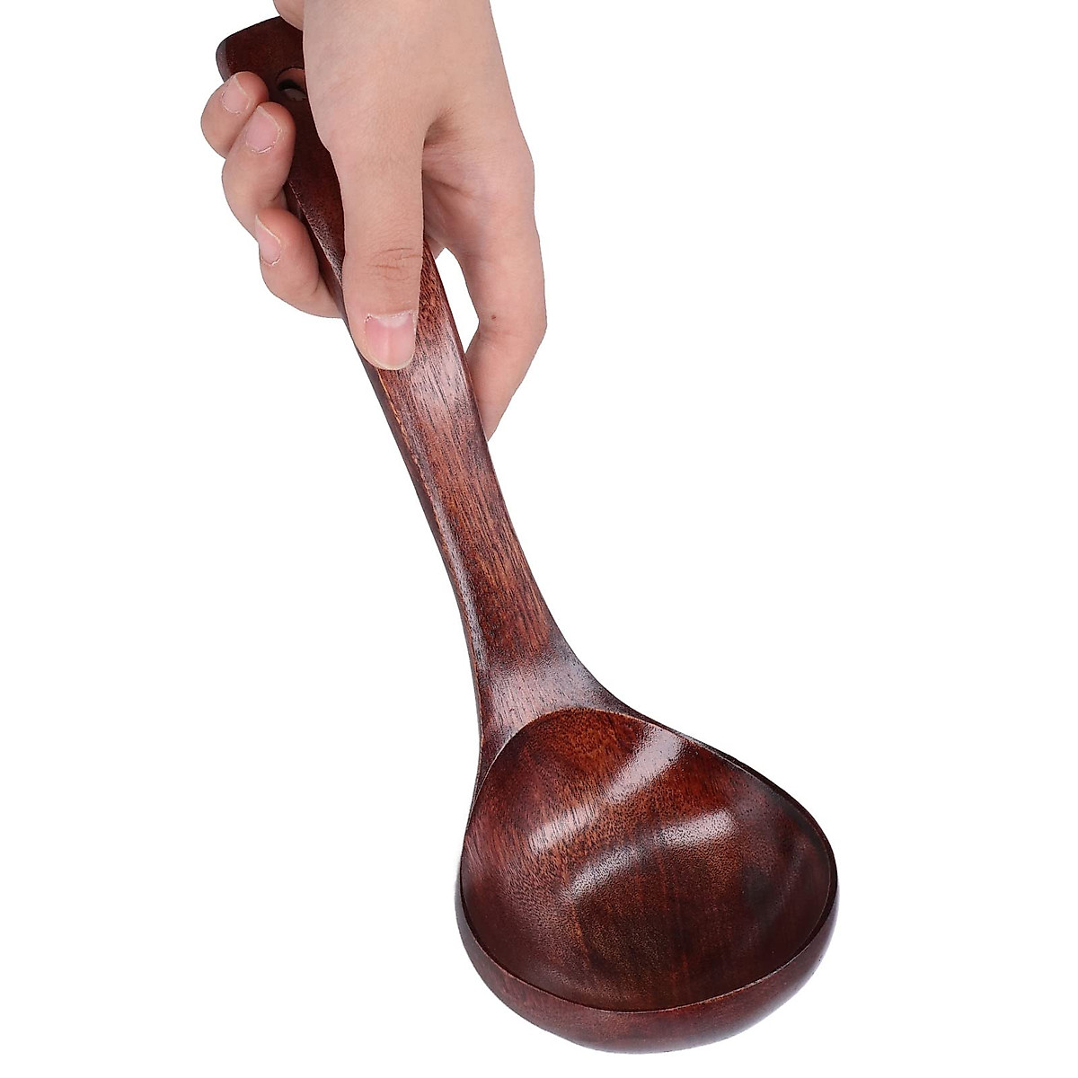 2Pcs Wooden Spoons for Cooking,Wood Spoon Scoops Wooden Ladle Spoon Nonstick Cooking Utensils for Soup Kitchen Cooking Mixing Stirring (9cm)