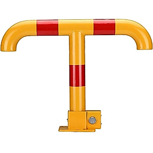 T-Shaped Heavy Duty Car Parking Space Lock Bollard Folding Lane Parking Barriers Security Posts for Private, Business, with Screws & Key (Yellow 550x400mm)