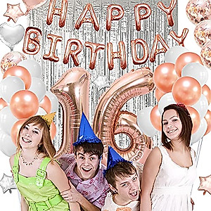 NORTHERN BROTHERS 16th Birthday Decorations for Her, Sweet 16 Birthday Balloons Rose Gold 16 Birthday Party Decorations for Women Happy 16th Birthday Gifts for Girls