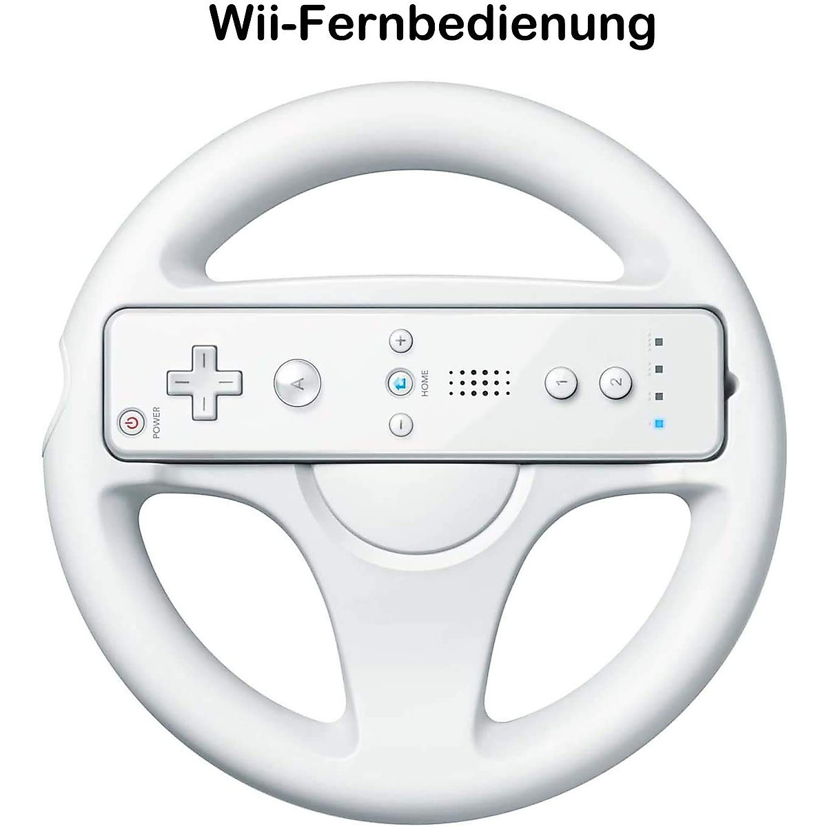 Steering Wheel for Wii Controller, 2 pcs White Racing Wheel Compatible with Mario Kart, GEEKLIN Game Controller wheel for Nintendo Wii Remote Game-White