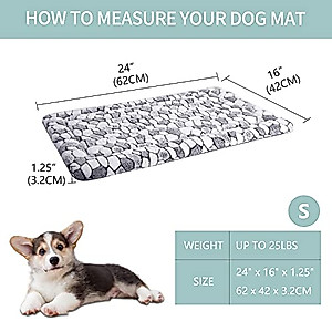 VANKEAN Dog Crate Pad Bed Mat Reversible (Warm & Cool), Soft Pet Sleeping Mat Dog Bed for Crate Suitable for Small to XX-Large Dogs and Cats, Machine Washable Crate Beds, Grey Stone Pattern