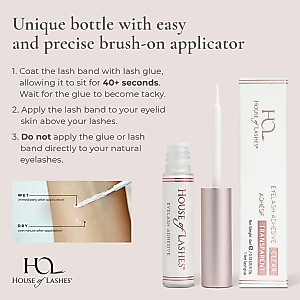 House of Lashes Eyelash Glue - Latex-Free Eyelash Glue for Sensitive Eyes - Effective for All Day Wear Clear Lash Glue for Strip Lashes, 2 Count
