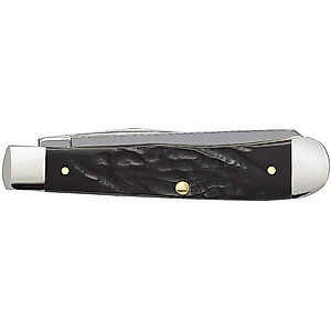 Case WR XX Pocket Knife Rough Black Jigged Synthetic Trapper Item #18221 - (6254 SS) - Length Closed: 4 1/8 Inches