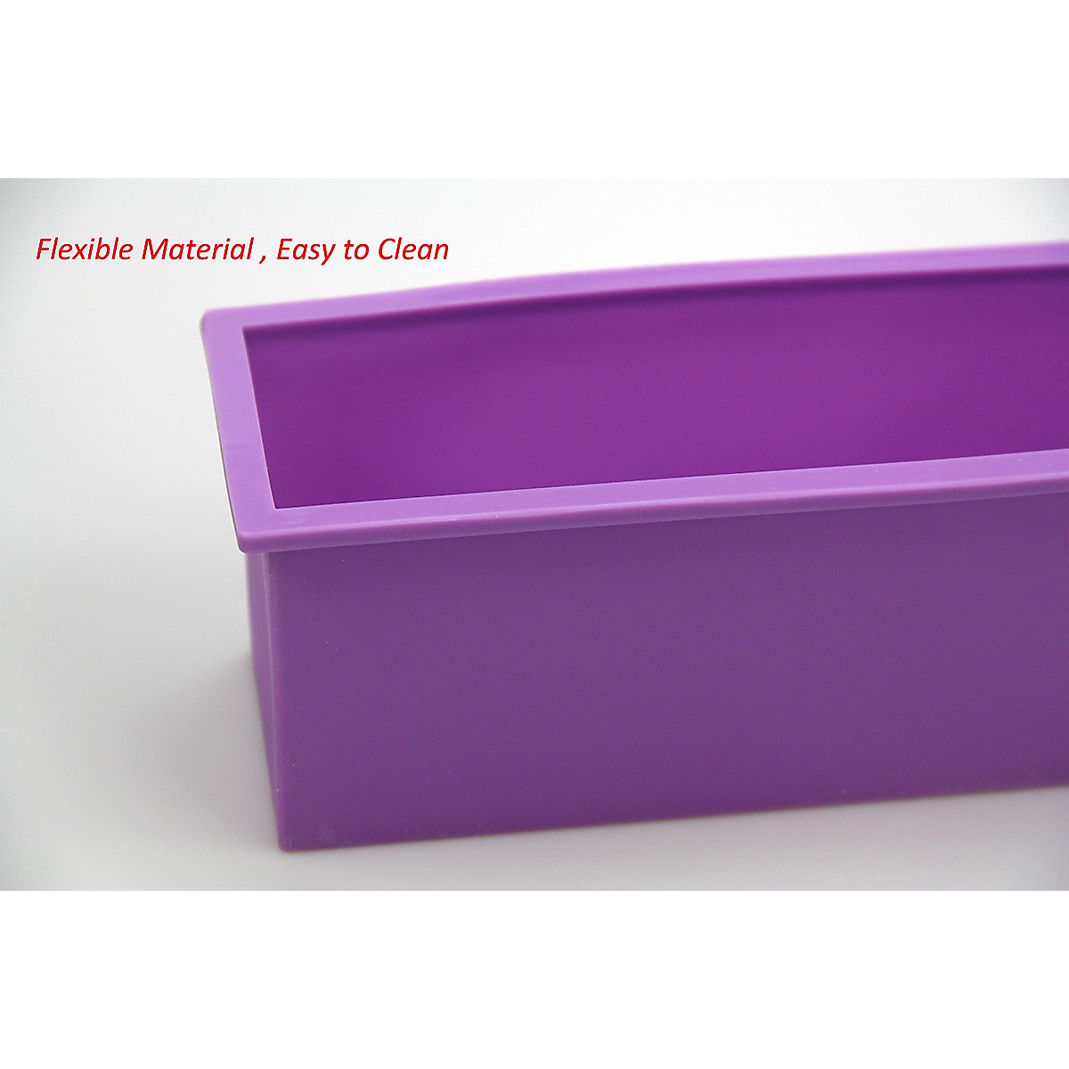 Voulosimi Soap Molds kit-2 Pcs 42 oz Loaf Flexible Rectangular Silicone Soap Mold 6 Cavities Silicone Mold with Wood Box