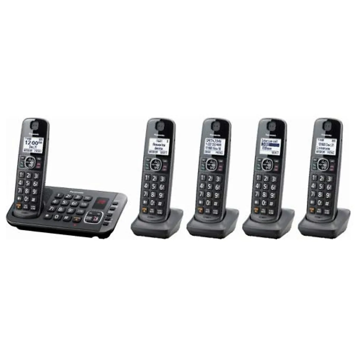 Panasonic KX-TGE645M DECT 6.0 Digital Technology Expandable 5 Handset Cordless Phone with Answering Machine (Renewed)