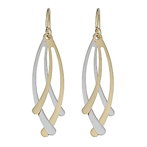 Kooljewelry 10k Two-tone Gold High Polish Fancy Dangle Earrings