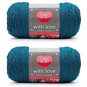 Red Heart with Love Mallard Yarn - 2 Pack of 198g/7oz - Acrylic - 4 Medium (Worsted) - 370 Yards - Knitting/Crochet