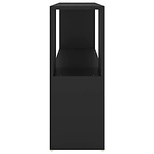 VRAXO Book Cabinet Black 39.4"x9.4"x24.8" Engineered Wood,Bookcases & Standing Shelves-29.26lbs