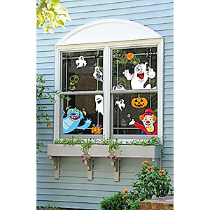625PCS Halloween Decorations Window Clings - Hallowmas Ghost Spider Bat Pumpkin Monster Peeking Decals Party Supplies Decor