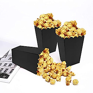 24 Pcs Popcorn Boxes Mini Paper Popcorn Box Cardboard Popcorn Container for Party, Black