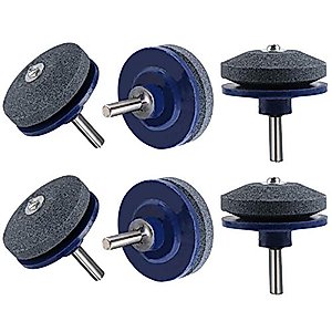Aunifun 6Pcs Lawn Mower Sharpener Lawnmower Blade Sharpener for Power Drill Hand Drill