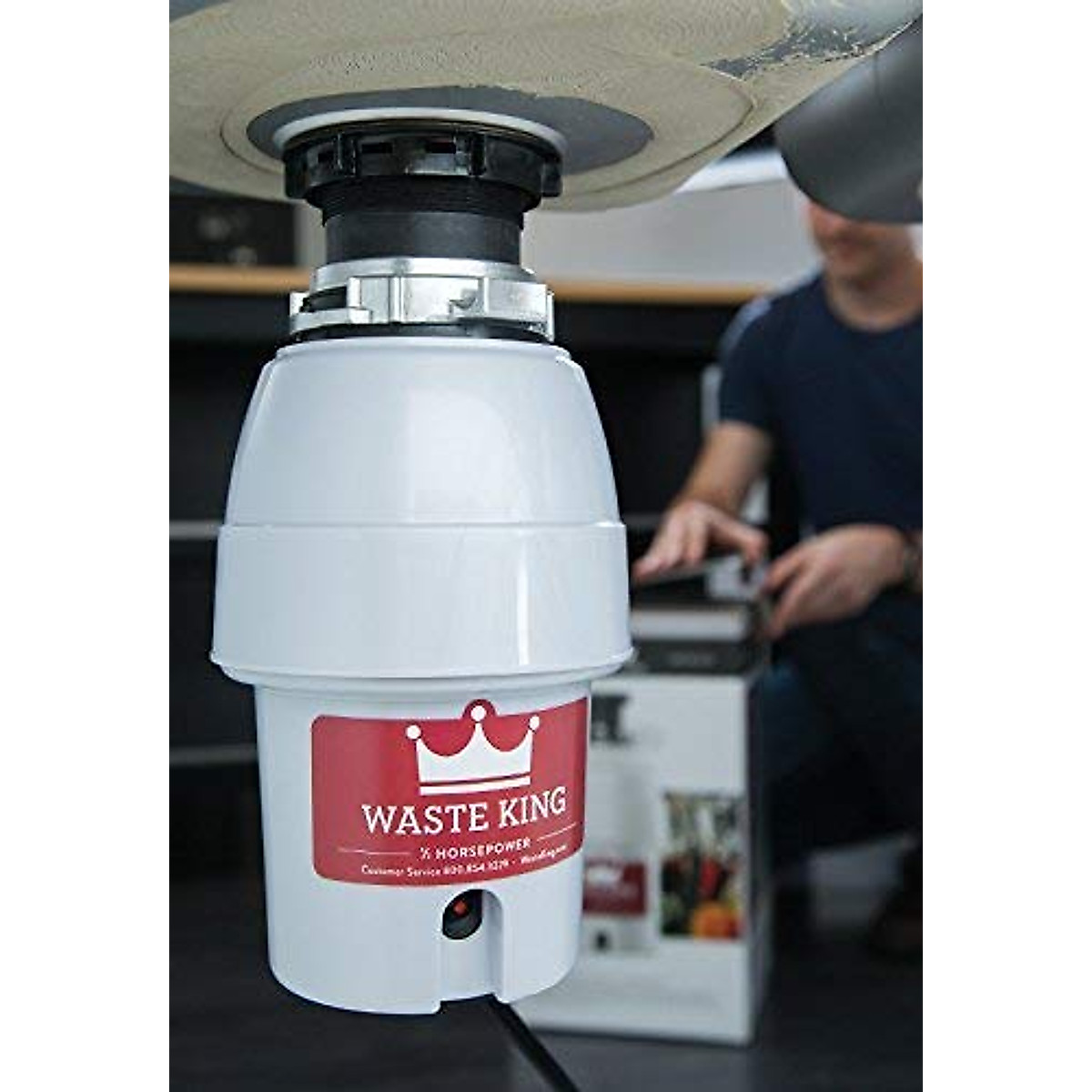 Waste King L-2600 Legend Series 1/2 HP Continuous Feed Garbage Disposal with Power Cord, Waste Disposer for Kitchen Sink