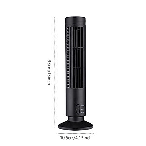 KUYYFDS Desk Fan, Tower Fan Oscillating Floor Fan Bladeless Cooling Fan Portable Vertical Conditioner for Office Home Black