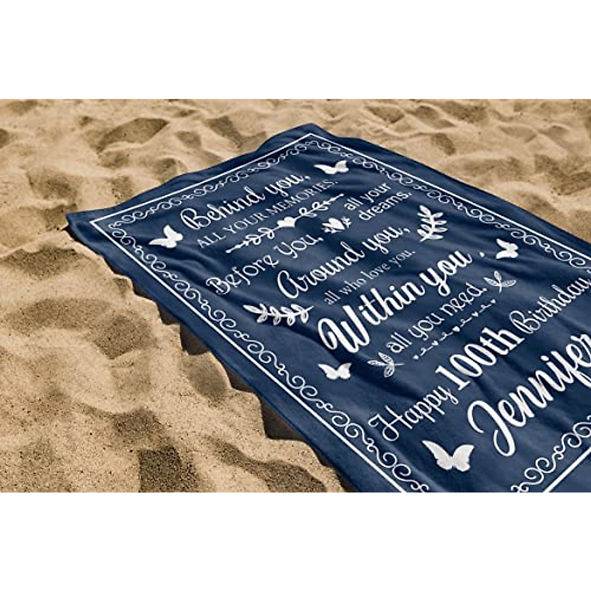 PADOVO Happy 100th Birthday Gifts Behind You All Your Memories Personalized Blanket for Women Her Wife Sister Mom Friends Grandmother Coworker Boss 100 Years Old Blankets Throw Couch Bed Sofa