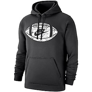 Nike Sportswear Club Fleece Men's Vintage Football Hoodie (Large, Black)