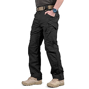 KEHAIOO Men Military Tactical Cargo Pants, SWAT Combat Army Trousers, Casual Many Pockets Stretch Cotton Pants Gray S