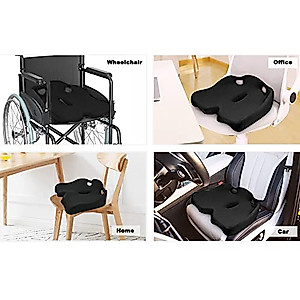 Homuno Seat Cushions for Office Chair Pressure Relief Seat Cushion for Long Sitting Hours on Office/Home Chair, Car, Wheelchair Pain Relief Pad (Black)…