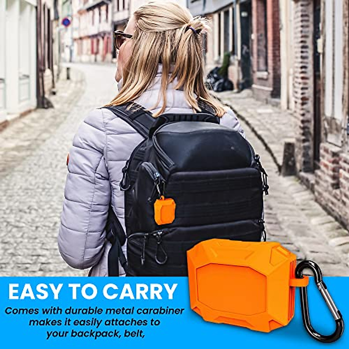 Airpods Pro Case Cover – Silicone Case for Earbuds with Geometric 3D Design – Modern and Stylish Earbud Covers for Cases for AirPods Pro – Shockproof Protecting Ear Bud Cover Silicone (Black)