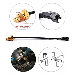 AKLOSIPY LCD Temperature Gauge Motorbike LCD Te Gauge Motorcycle Digital Motorcycle LCD Motorcycle Temperature Gauge for Motorbikes (Green)