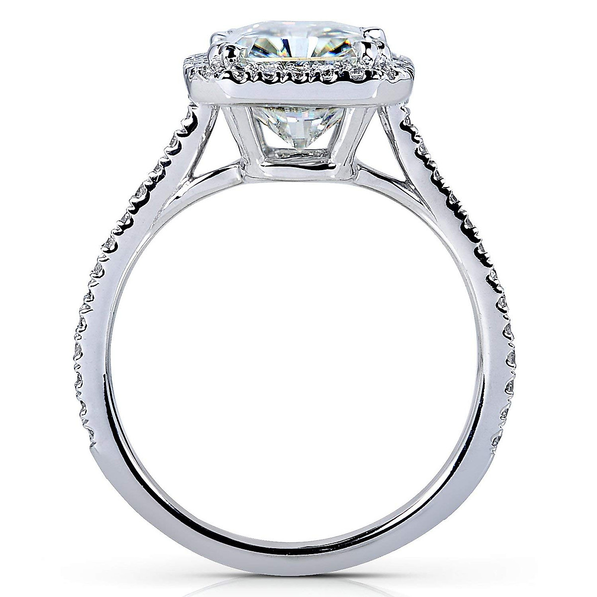 Kobelli Radiant-cut Moissanite Engagement Ring 3 CTW 14k White Gold, Size 5, White Gold