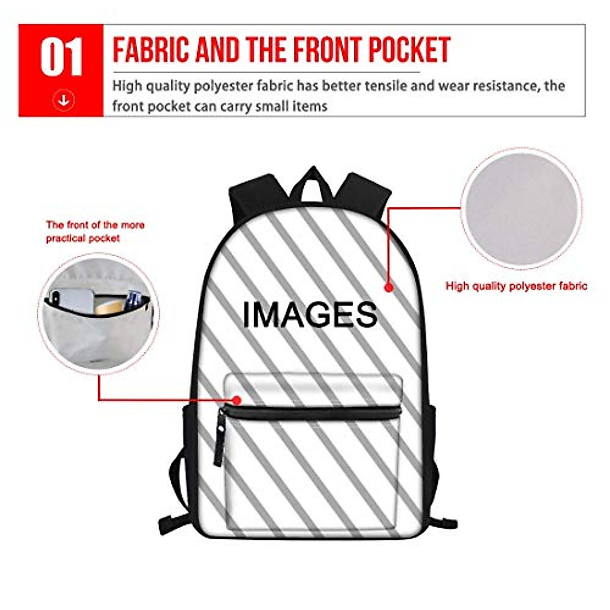 HUGS IDEA Pray Cat Print Backpack Set for Teen Girls Boys Cute Cute Kids School Bag with Lunchbox Pencil Case