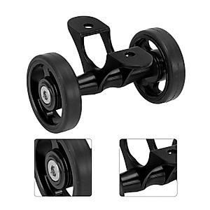 Zunate Easywheel Double Rear Wheels for Brompton Folding Bike, Bike Mudguard Extension Roller Assembly, Aluminum Alloy (Black)