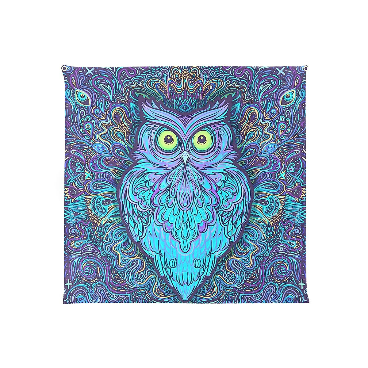 ALAZA Cute Abstract Owl and Psychedelic Ornate Pattern Chair Pad Seat Cushion for Office Car Outdoor Indoor Kitchen, Soft Memory Foam, Back Pain, Coccyx & Sciatica Relief, 15.7x15.7 in