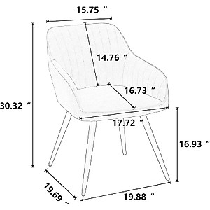 annjoe Faux Leather Accent Chair Arm Chairs Living Room Chairs Leisures Chair Upholstered Chair with Metal Legs Set of 2 for Home Kitchen Office Bistro Cafe