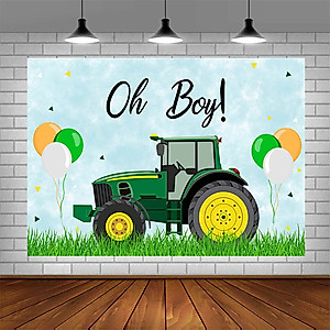 ABLIN 7x5ft Tractor Baby Shower Backdrop for Boy Oh Boy CQ233 0