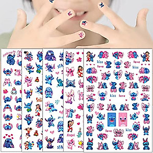 6 Sheets Cute Nail Art Stickers Nail Decals 3D Self-Adhesive Cute Nail Stickers Design Cartoon Nail Decals Kawaii Anime Nail Stickers Cute Nail Art Charm for Women Girls Nail Decoration