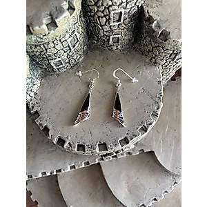 Jewelry Trends Sterling Silver Created Black Onyx Filigree Long Dangle Earrings