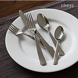 Chefs 18/10 Stainless Steel 44pc Flatware Set, Service for 8, Harlow
