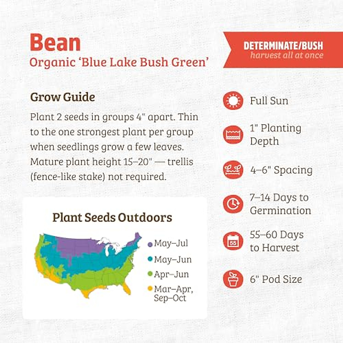 Seed Packet Blue Lake Bush Bean