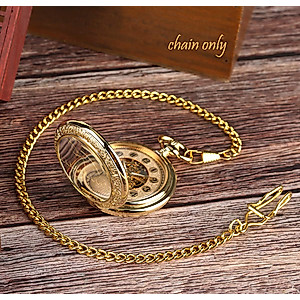 Finov 14.5" Alloy Gold Pocket Watch Chain Set of 2