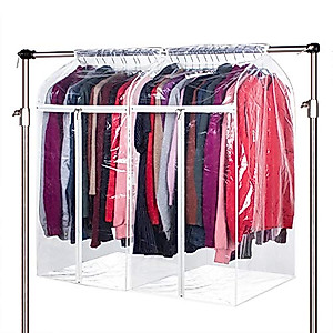 Zilink Clear Garment Bags for Storage 40 inch (2 Pack) Hanging Garment Rack Cover Suit Bags Organizer Hanging Clothes Cover for Suit Coats Jackets Dress Storage