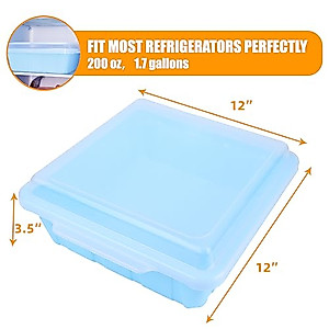 LUVCOSY 3 Packs Pizza Dough Proofing Box Tray, Home Pizza Dough Containers, Stackable Pizza Storage Container, 1.6 Gal Durable Dough Tray for Pizza, BPA Free, Dishwasher Safe, 12" x 12" x 3.5" (Blue)
