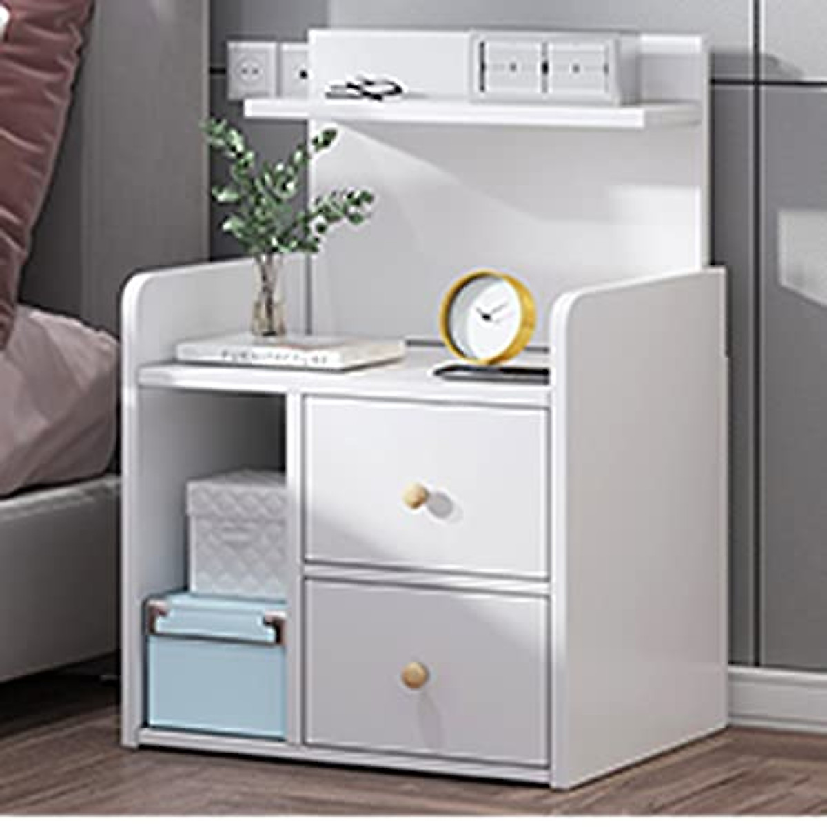 HIGOH Bedside Table Home Furniture Bedside Table Living Room Dressing Room Bedside Table Simple Modern Bedroom Apartment Locker